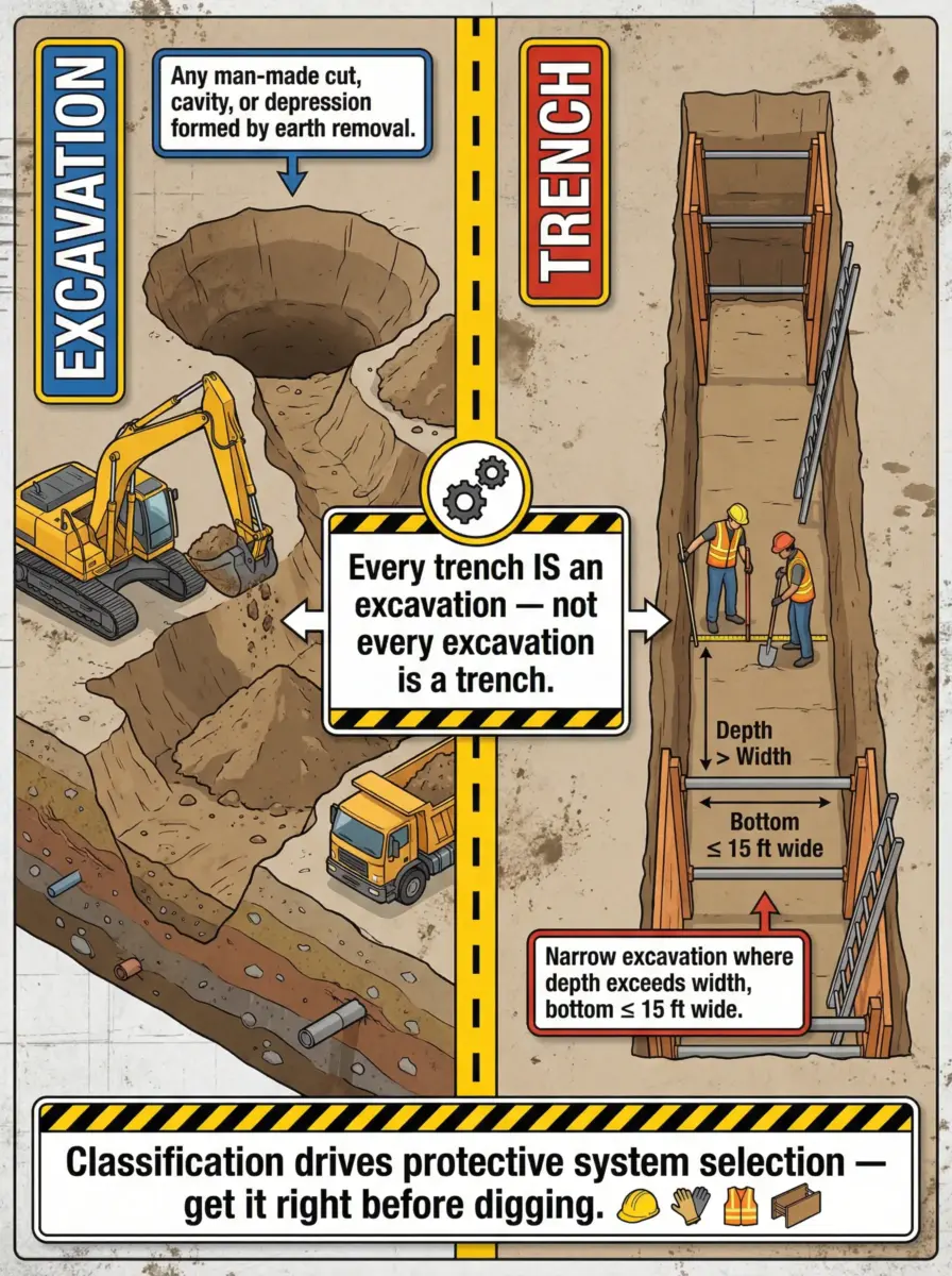 Excavation vs Trench: OSHA Definitions & Safety
