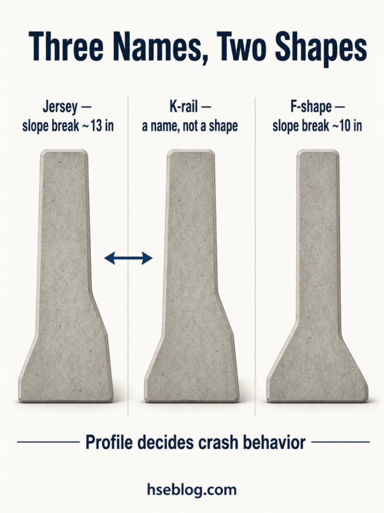 Jersey Barrier vs K-Rail vs F-Shape: Key Differences